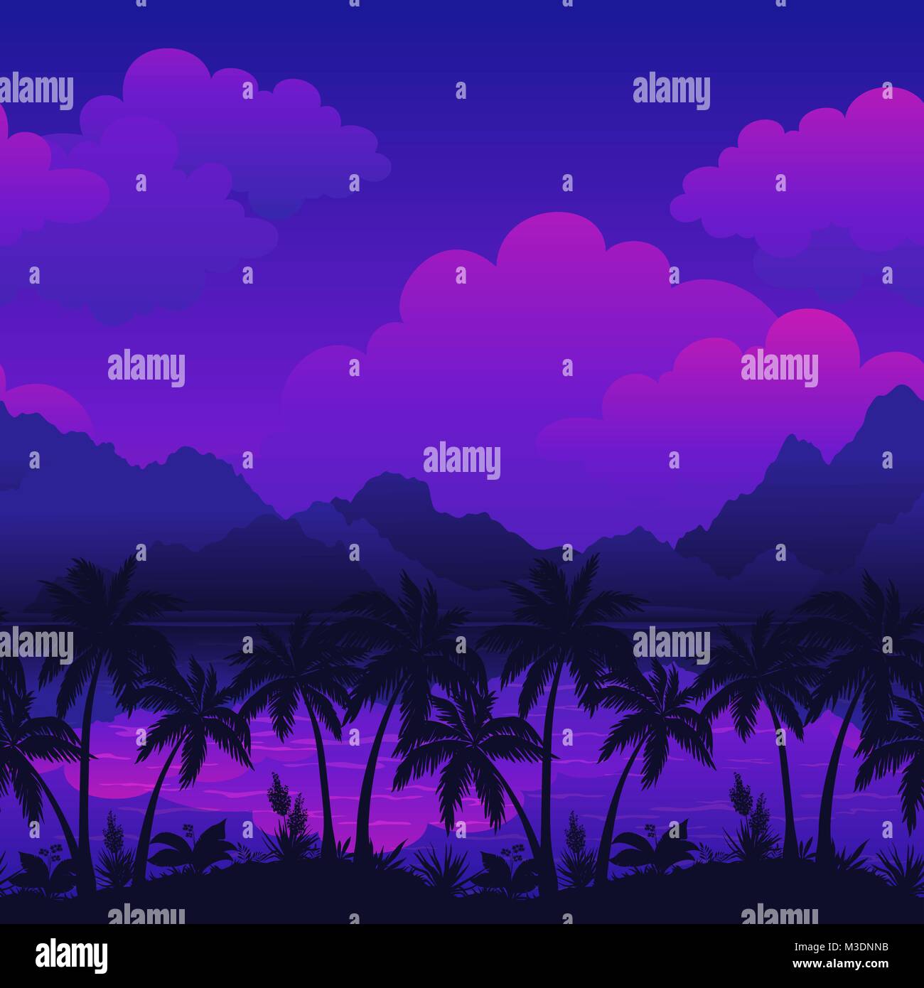 Exotic Seamless Landscape Stock Vector Image & Art - Alamy