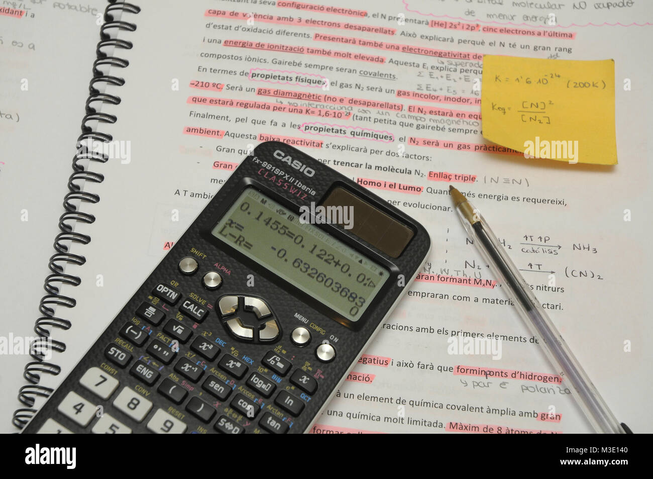 electronic calculator of an chemical engineering student Stock Photo ...