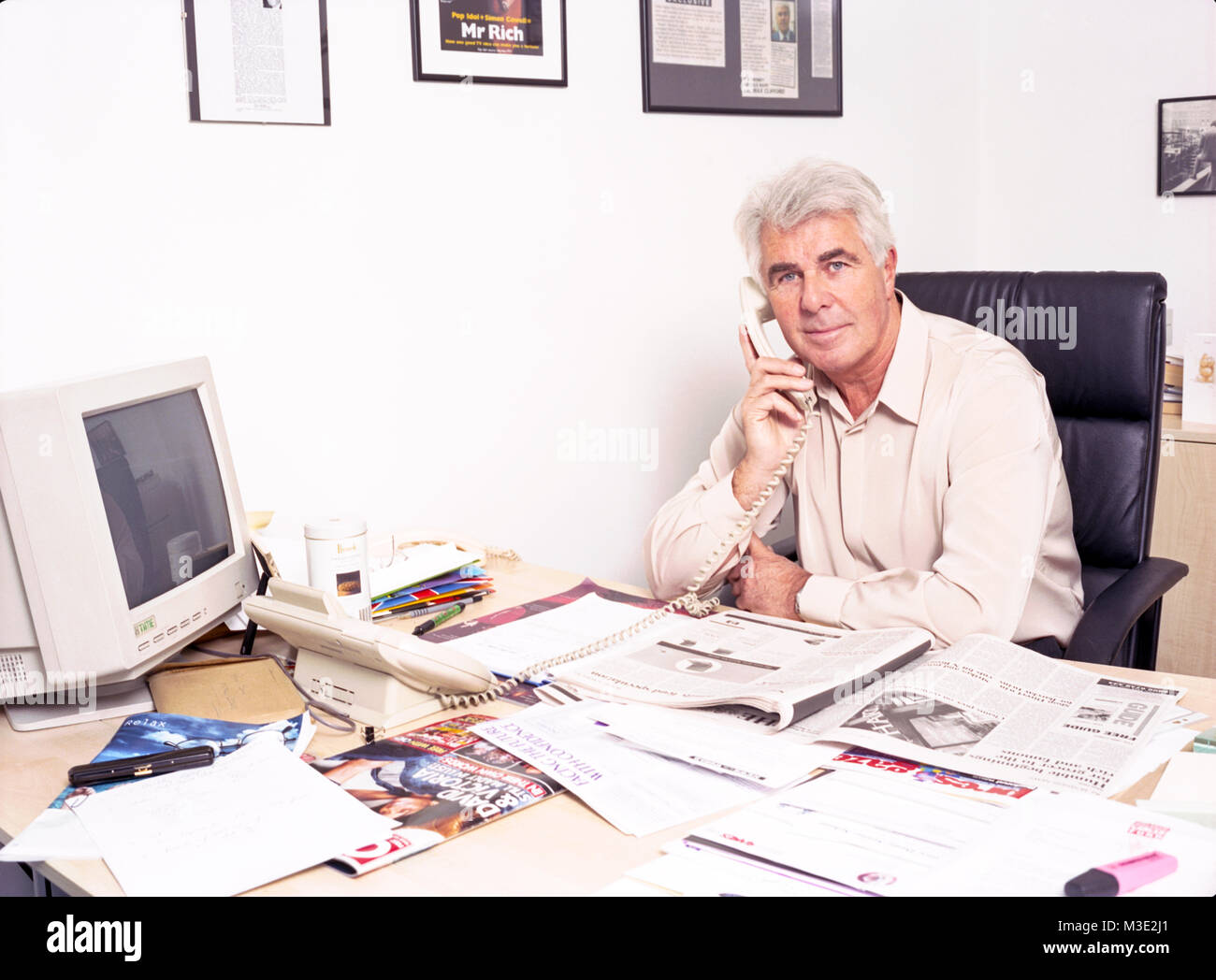 Portrait of Max Clifford English publicist famous for his "kiss-and ...