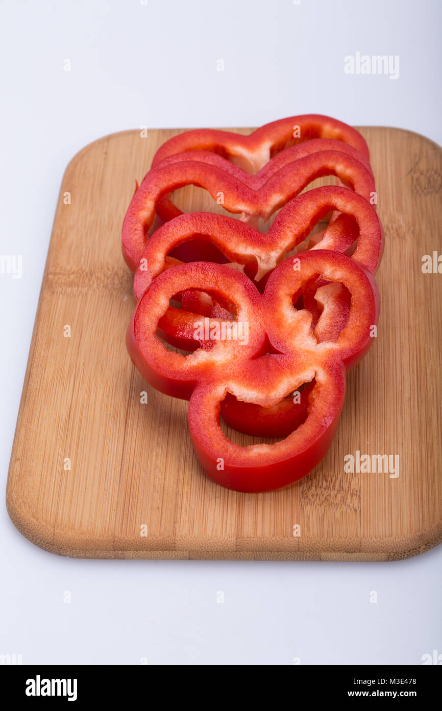 Sliced red pepper isolated on white background Stock Photo - Alamy