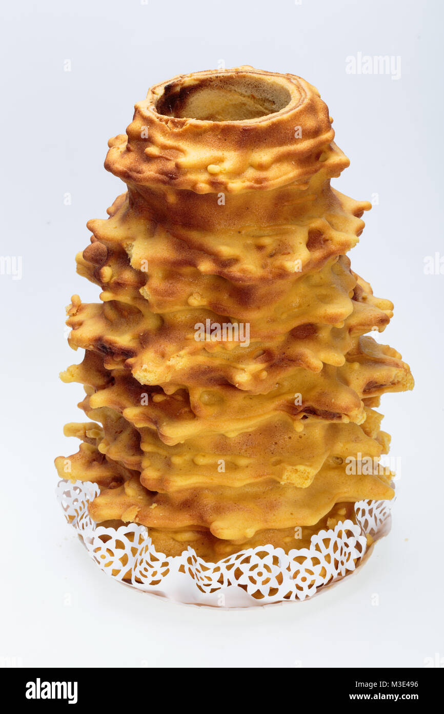 sekacz or sakotis - popular Polish-Lithuanian traditional cake Stock ...