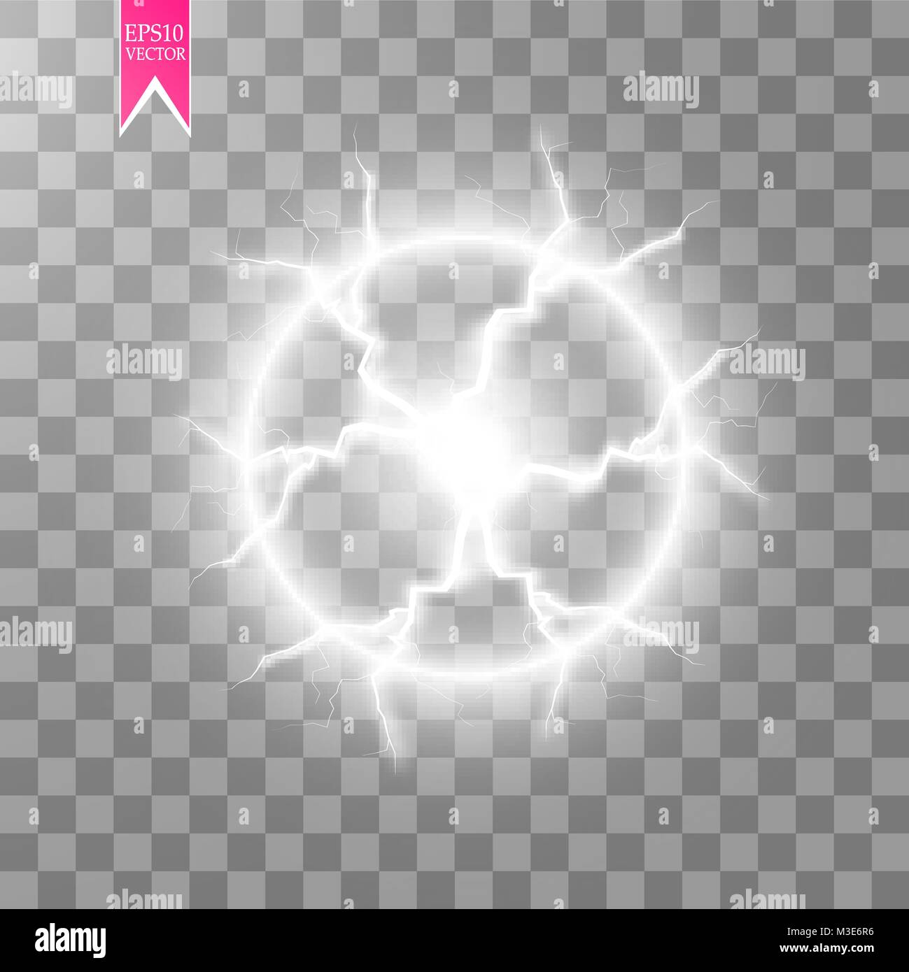 Transparent light effect of electric ball lightning. Magic plasma ball ...