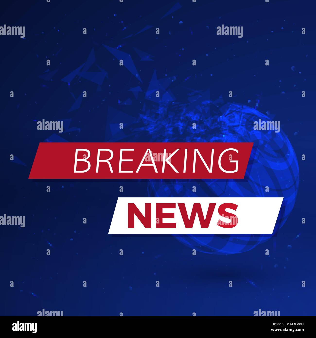 Breaking News Banner on Glowing Particles Background. Vector ...