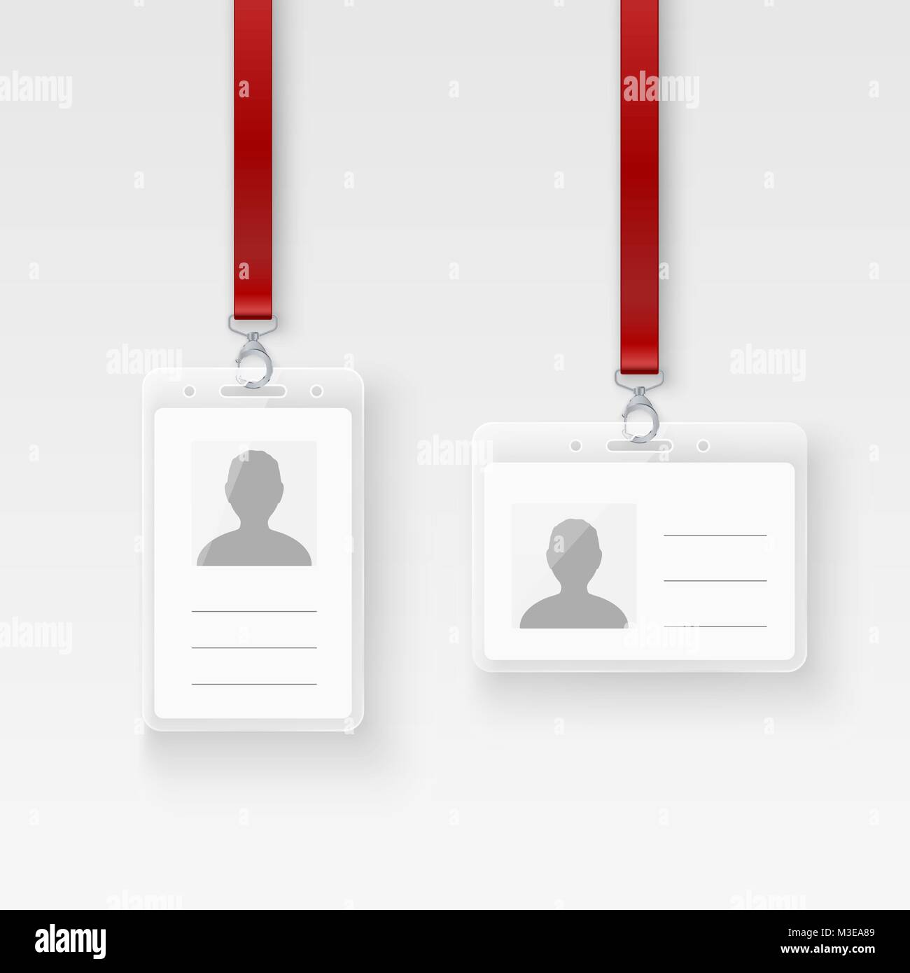 Identification personal plastic id card. Empty ID badge design with ...