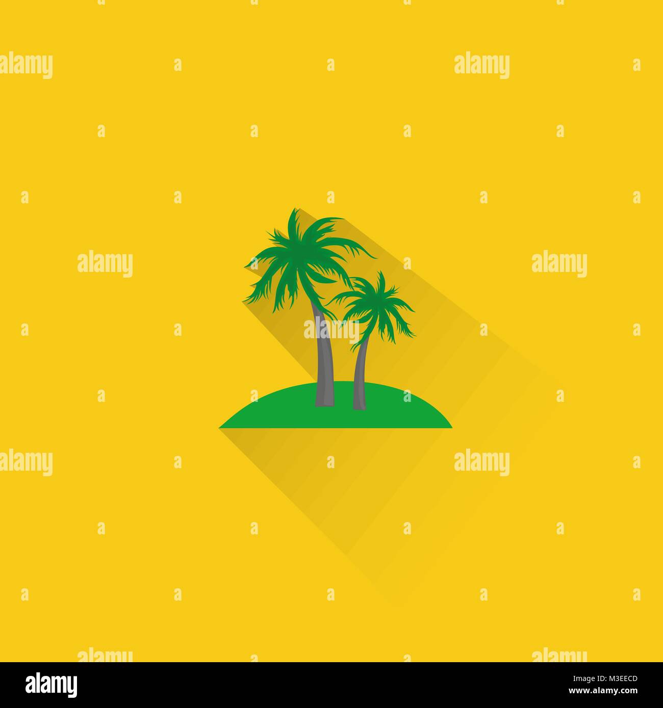Simple Palm Trees Icon On Orange Background, Vector, Illustration, Eps ...