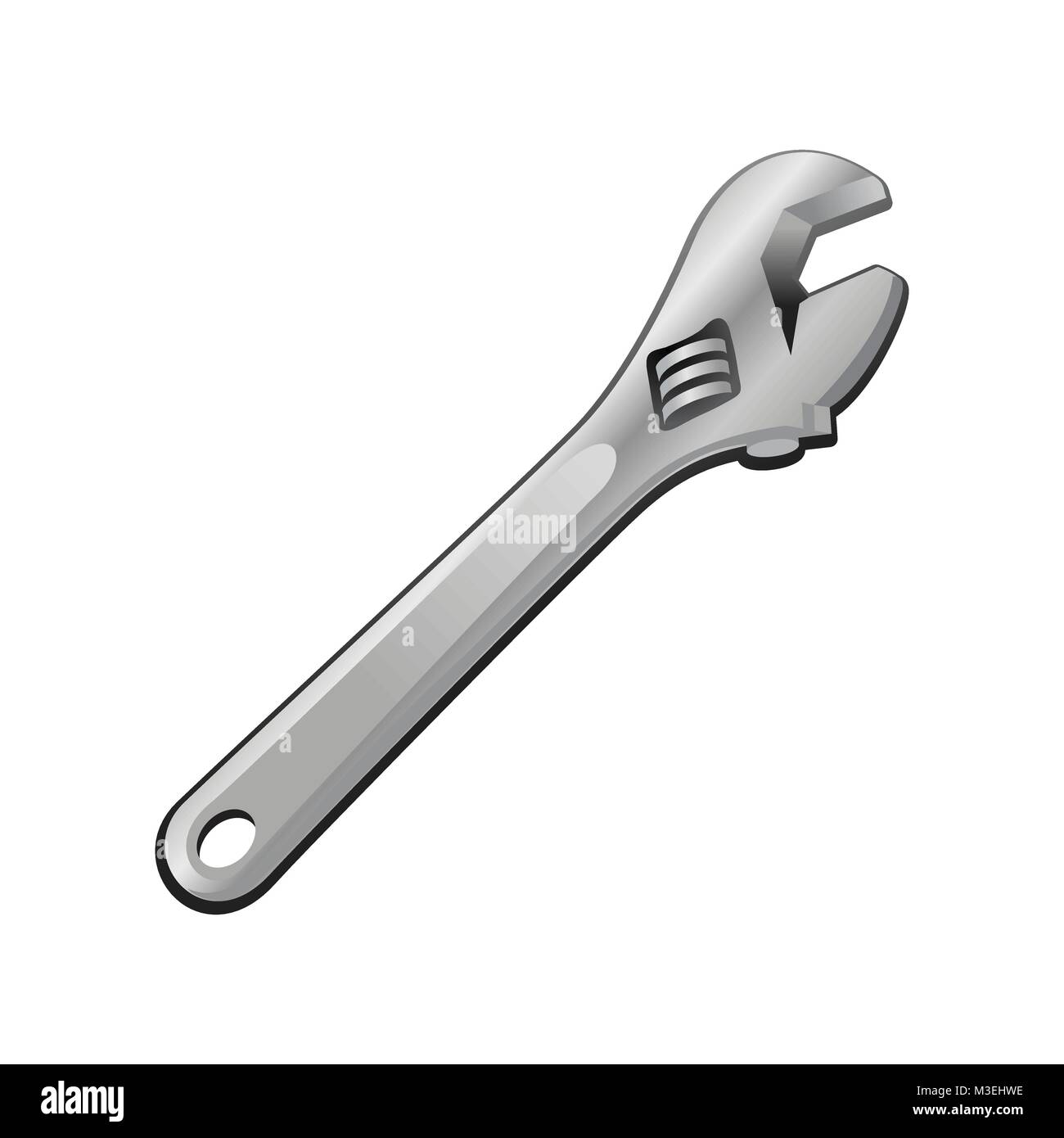 Realistic Vector Single Adjustable Wrench Object Graphic Illustration ...