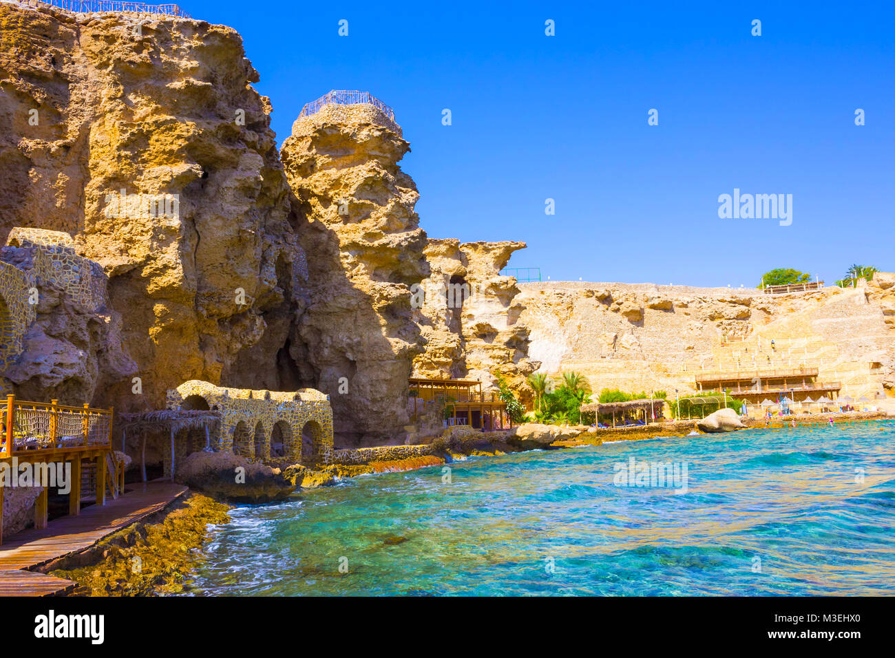 Panorama of the beach at the reef in Sharm el Sheikh, Egypt Stock Photo ...