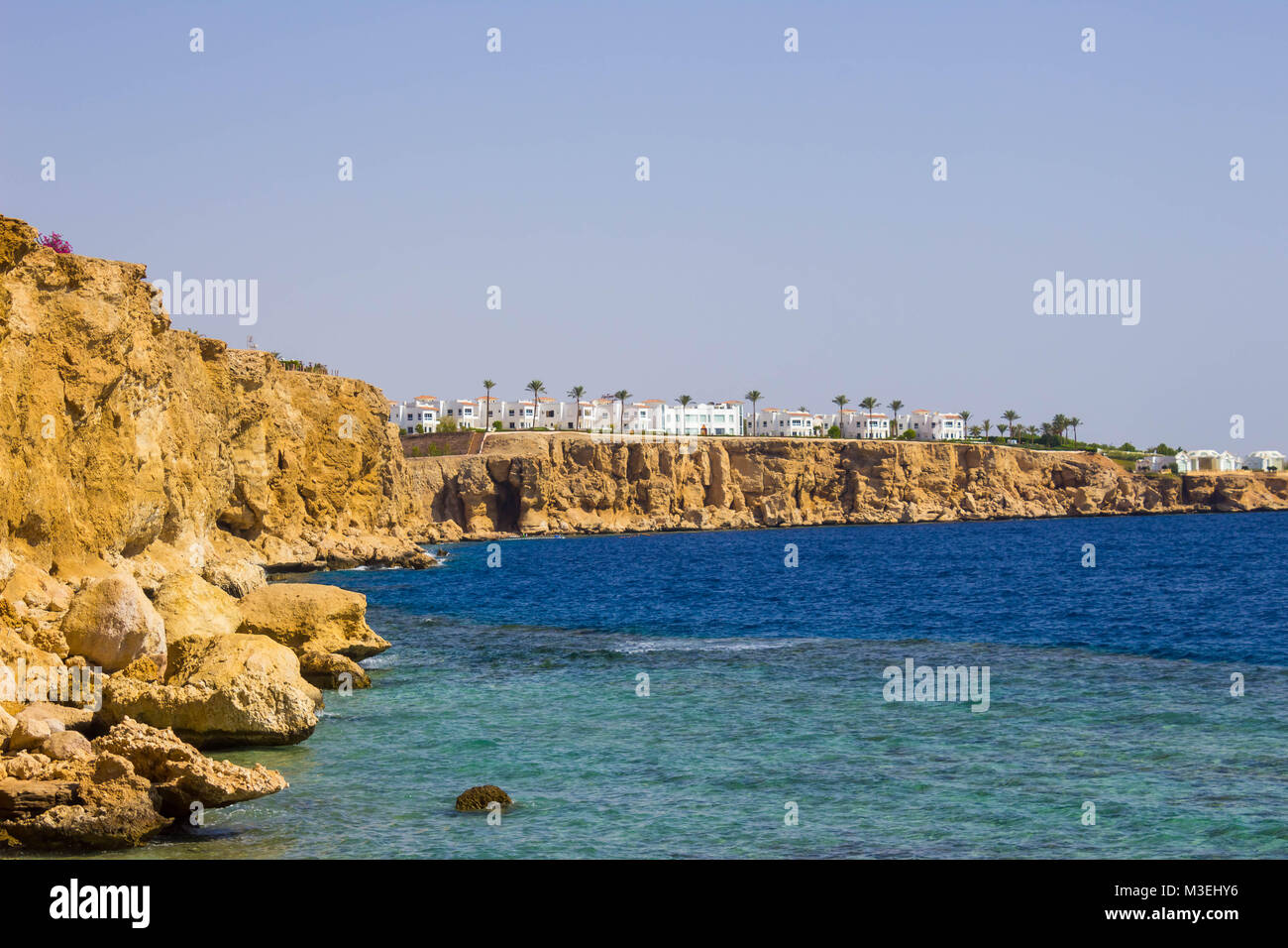 Panorama of the beach at the reef in Sharm el Sheikh, Egypt Stock Photo ...