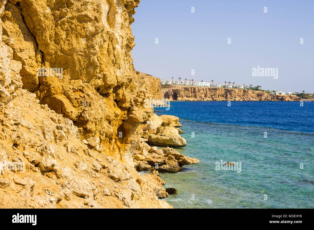 Panorama of the beach at the reef in Sharm el Sheikh, Egypt Stock Photo ...