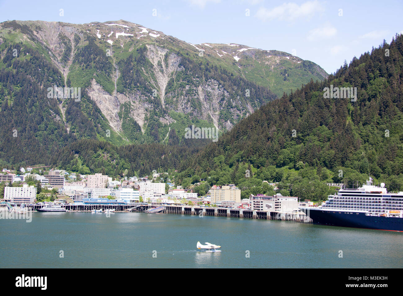 The view of Juneau downtown surrounded by Mount Juneau and Mount ...