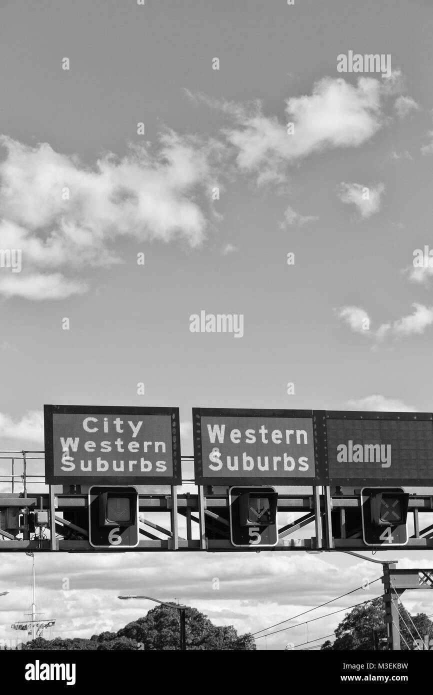 in australia sidney the sign and the display of the highway to the city ...