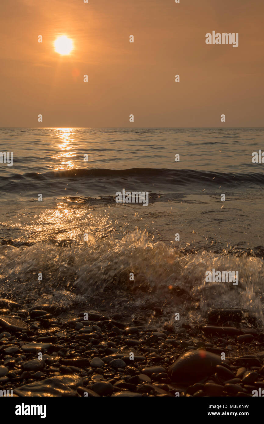 Wakefield, Michigan - Sunset over Lake Superior at the Presque Isle ...