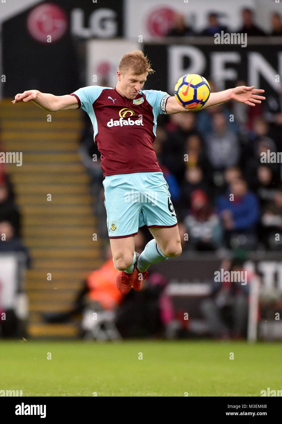 Burnley's Ben Mee during the Premier League match at the Liberty ...