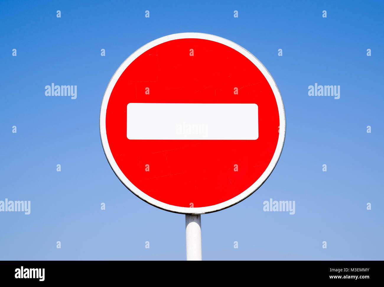 The road sign is prohibited. Prohibition sign Stock Photo - Alamy