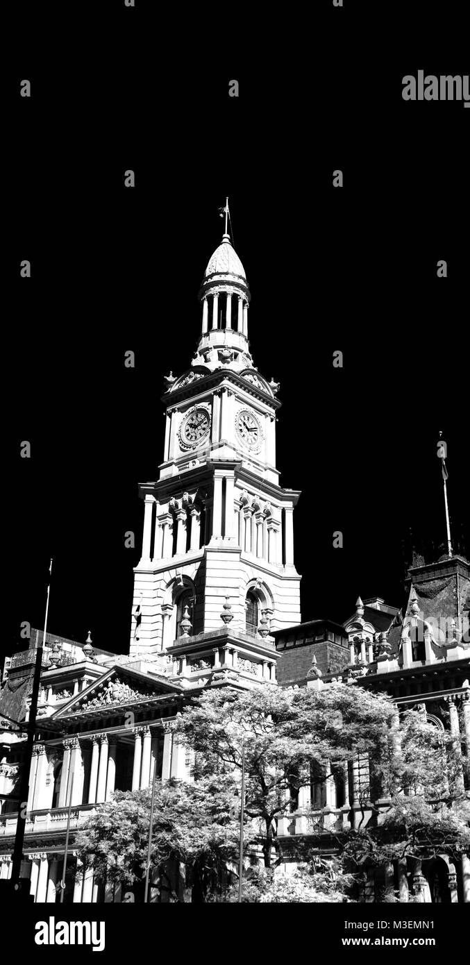 in australia sydney the antique clock tower in the sky Stock Photo - Alamy