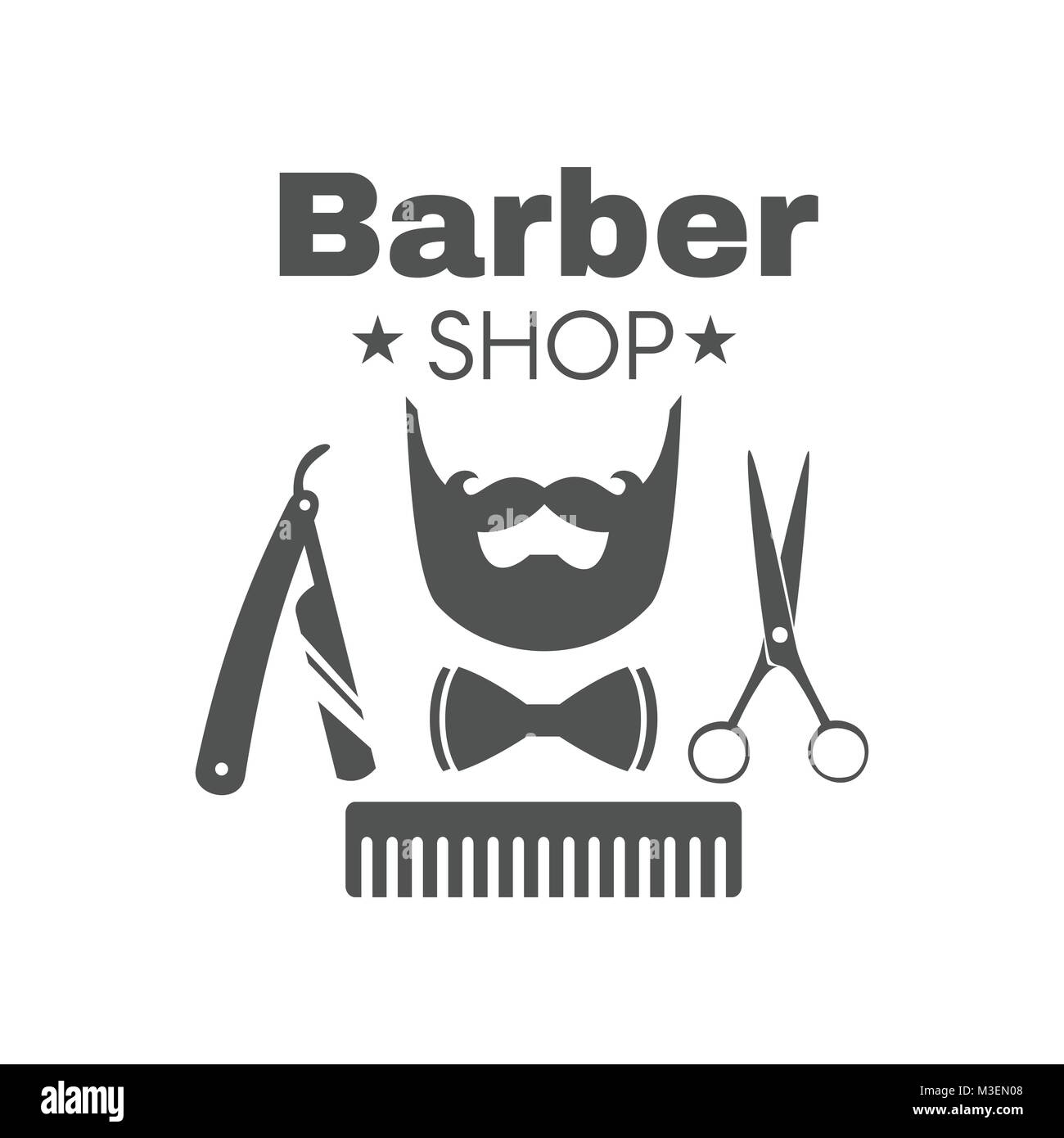Black barbershop logo label badge hi-res stock photography and images ...