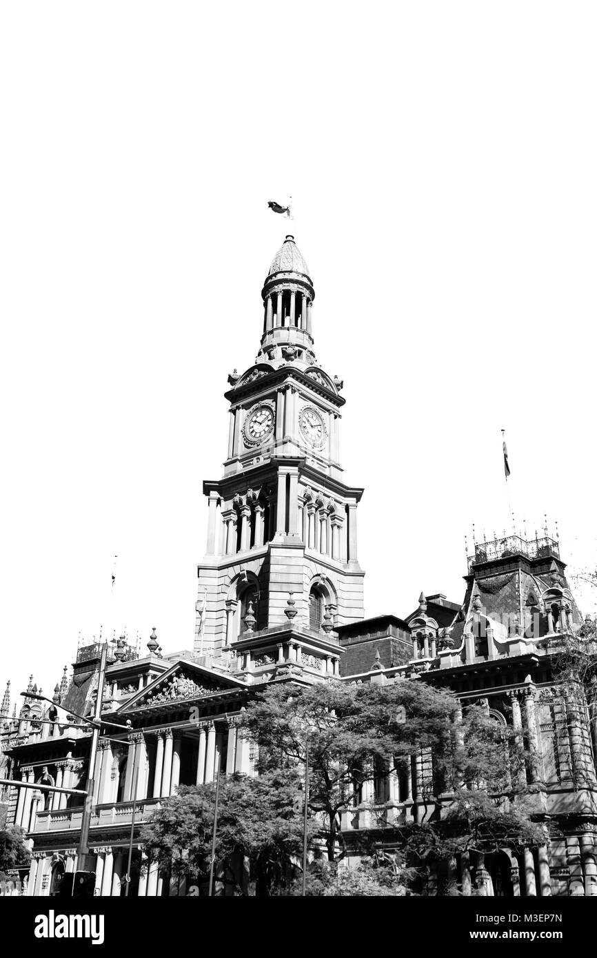 in australia sydney the antique clock tower in the sky Stock Photo - Alamy