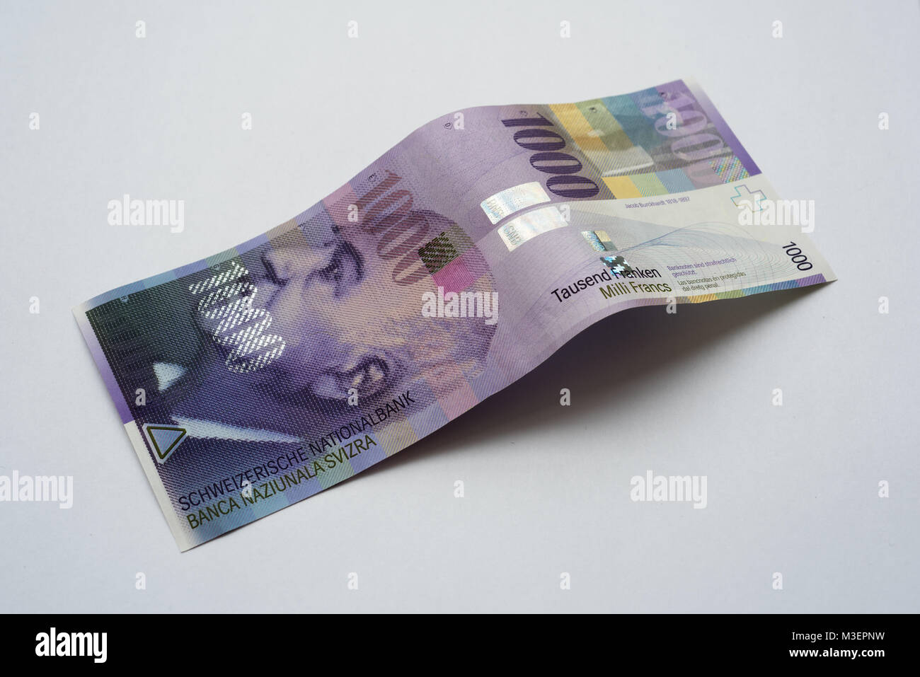 one thousand swiss franc note Stock Photo - Alamy