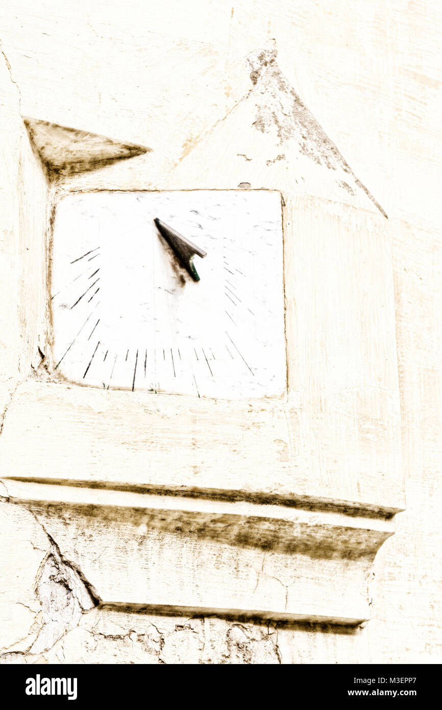 and the gnomon in the antique broken wall Stock Photo - Alamy
