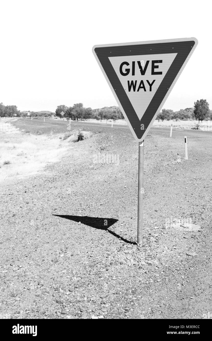 Australian warning road sign outback Black and White Stock Photos ...