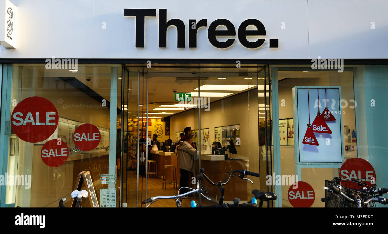 Telecom companies on London's high street Featuring: External view of ...