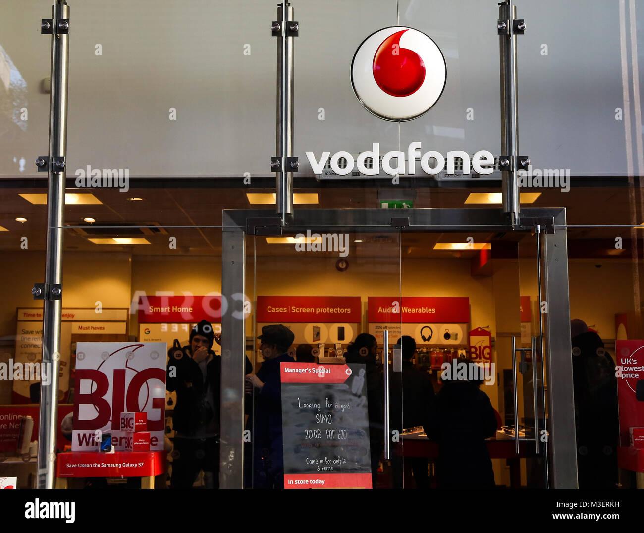 Telecom companies on London's high street Featuring: External view of ...