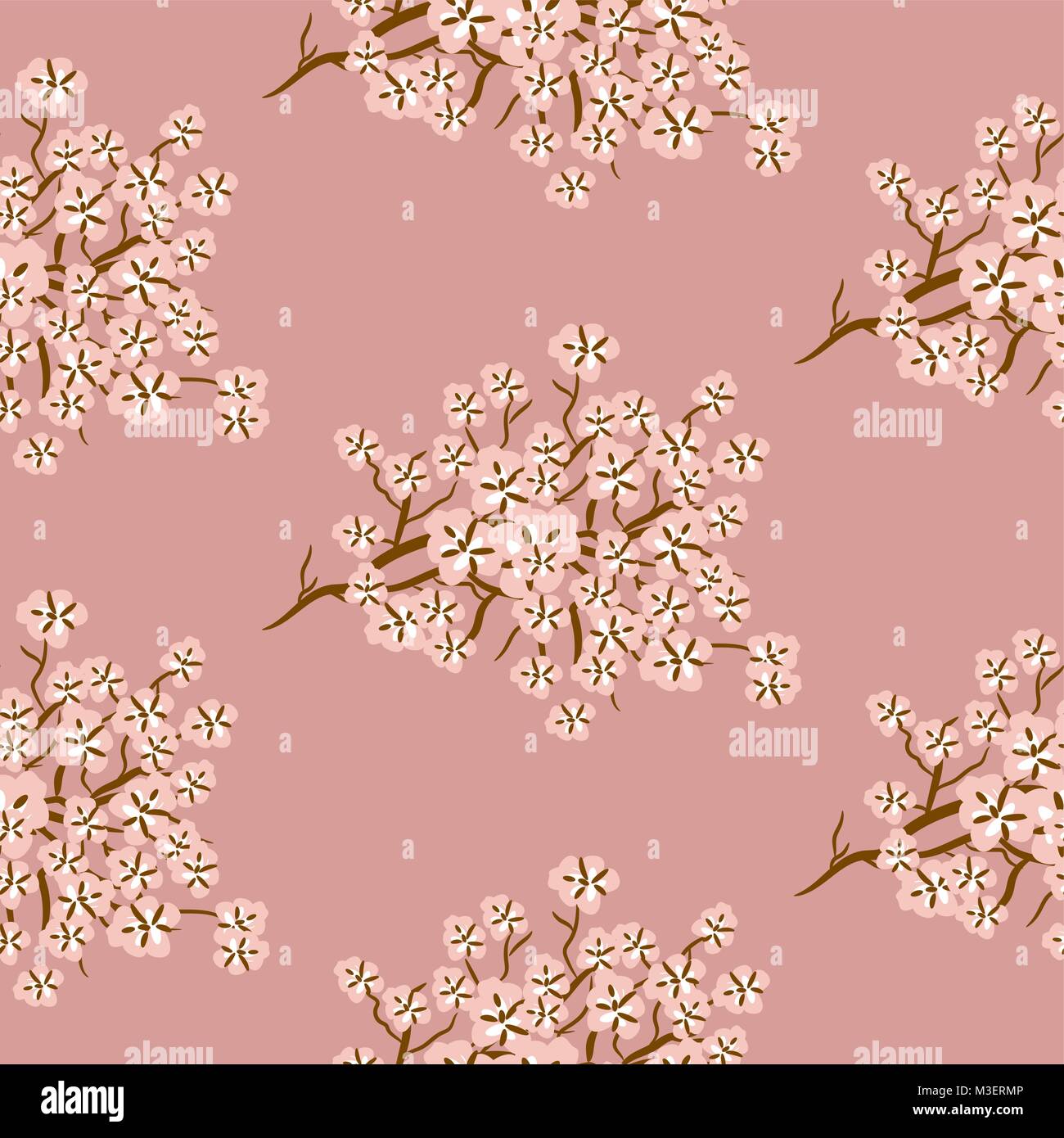 Cherry blossom seamless vector pattern Stock Vector Image & Art - Alamy