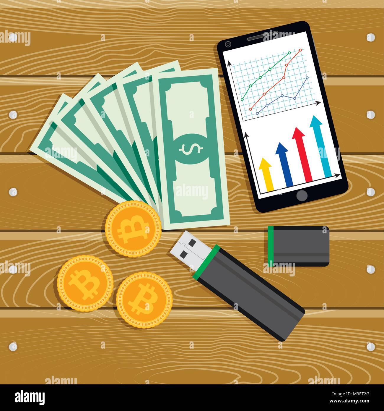 Crypto currency sale and storage. Bit-coin transaction, cryptography ...