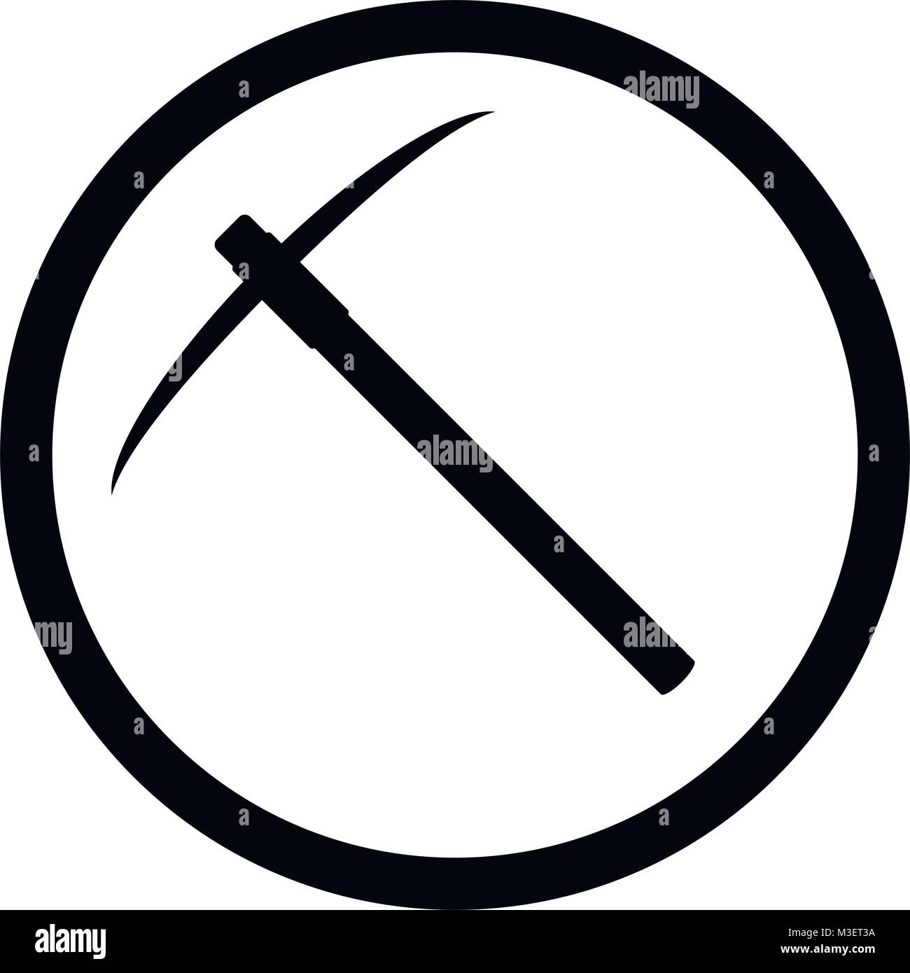 Pick icon black. Vector tool pick axe for industry work, pickax and ...