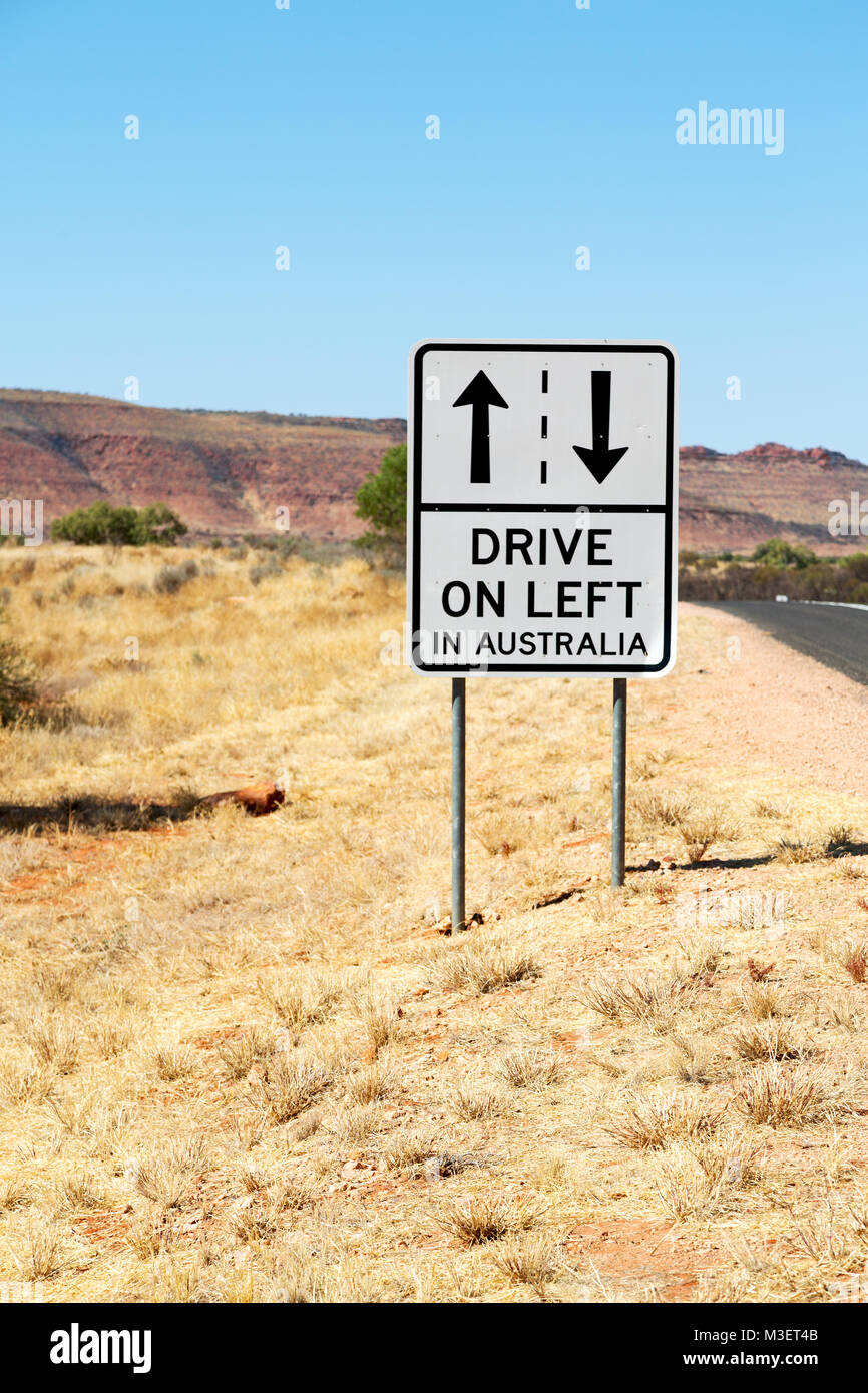 in australia the sign of drive on left like concept of safety Stock ...