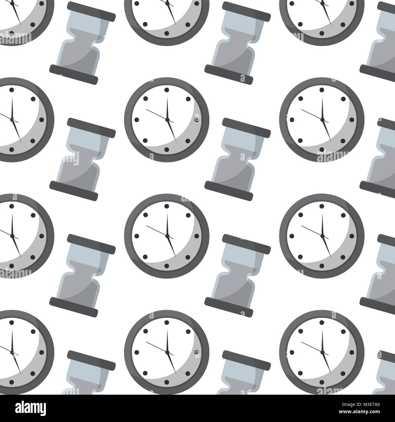 round clock hourglass time symbol background Stock Vector Image & Art ...