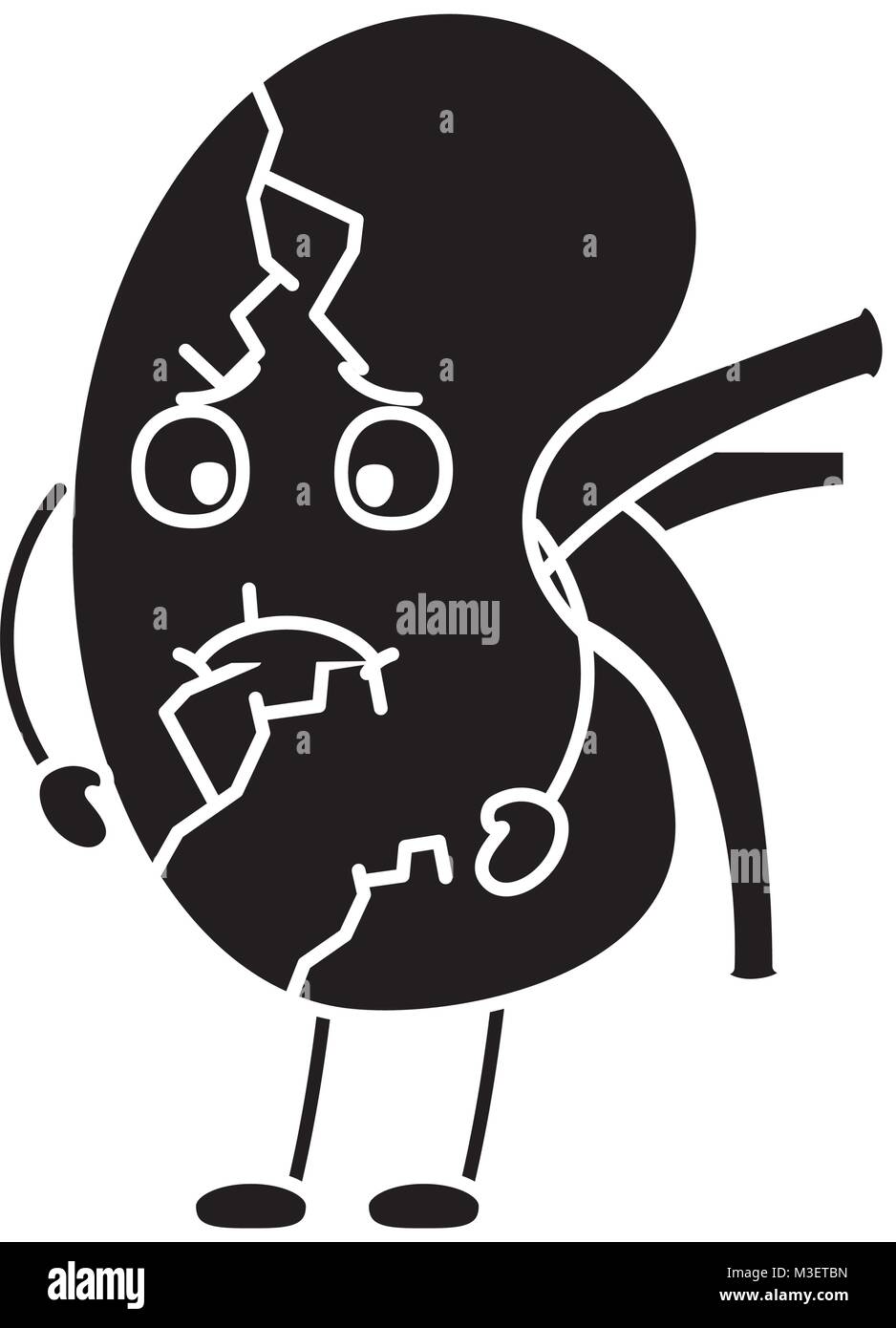 cartoon human kidney sick character Stock Vector Image & Art - Alamy