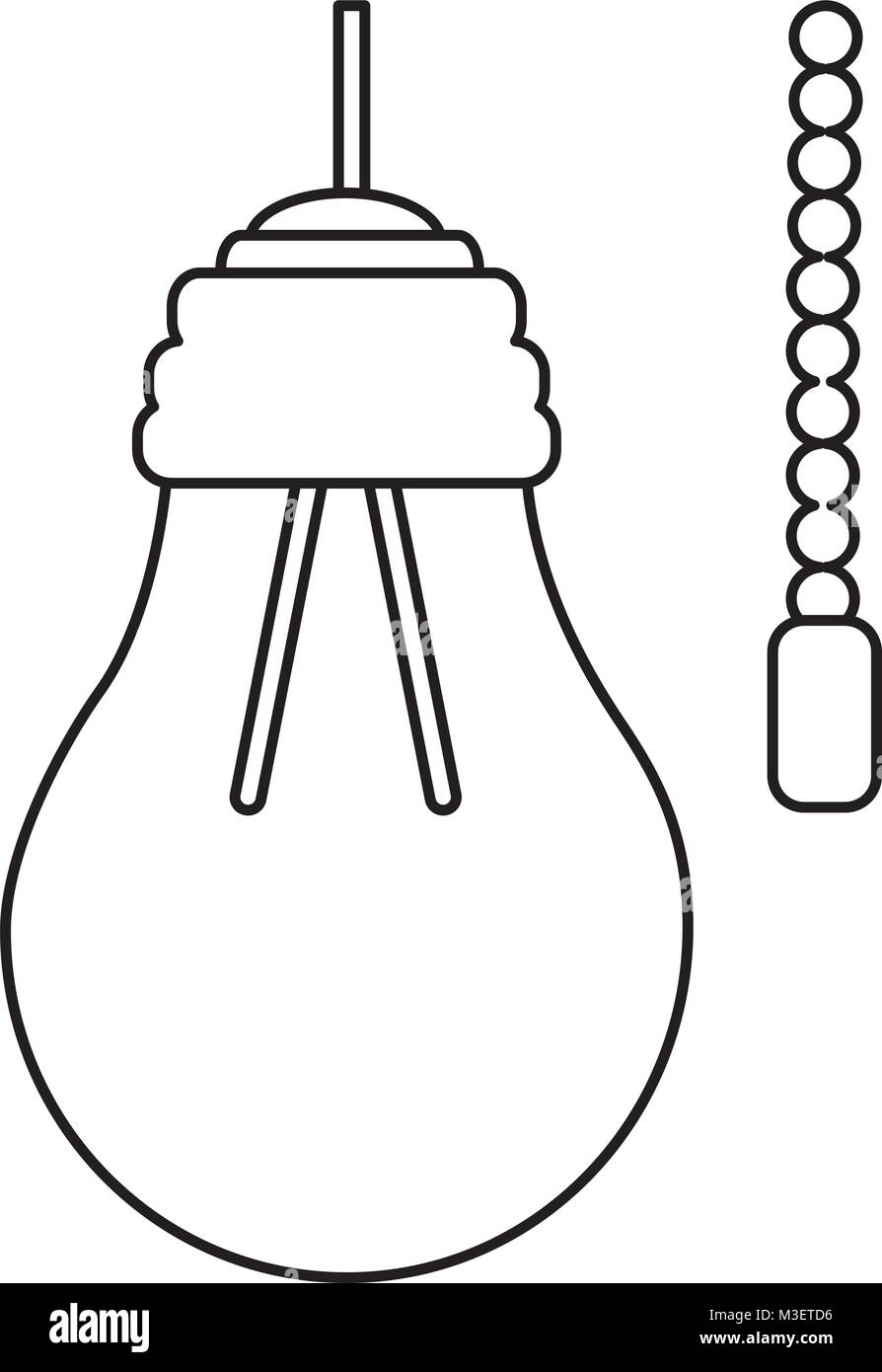 hanging lamp with light bulb with chain Stock Vector Image & Art - Alamy
