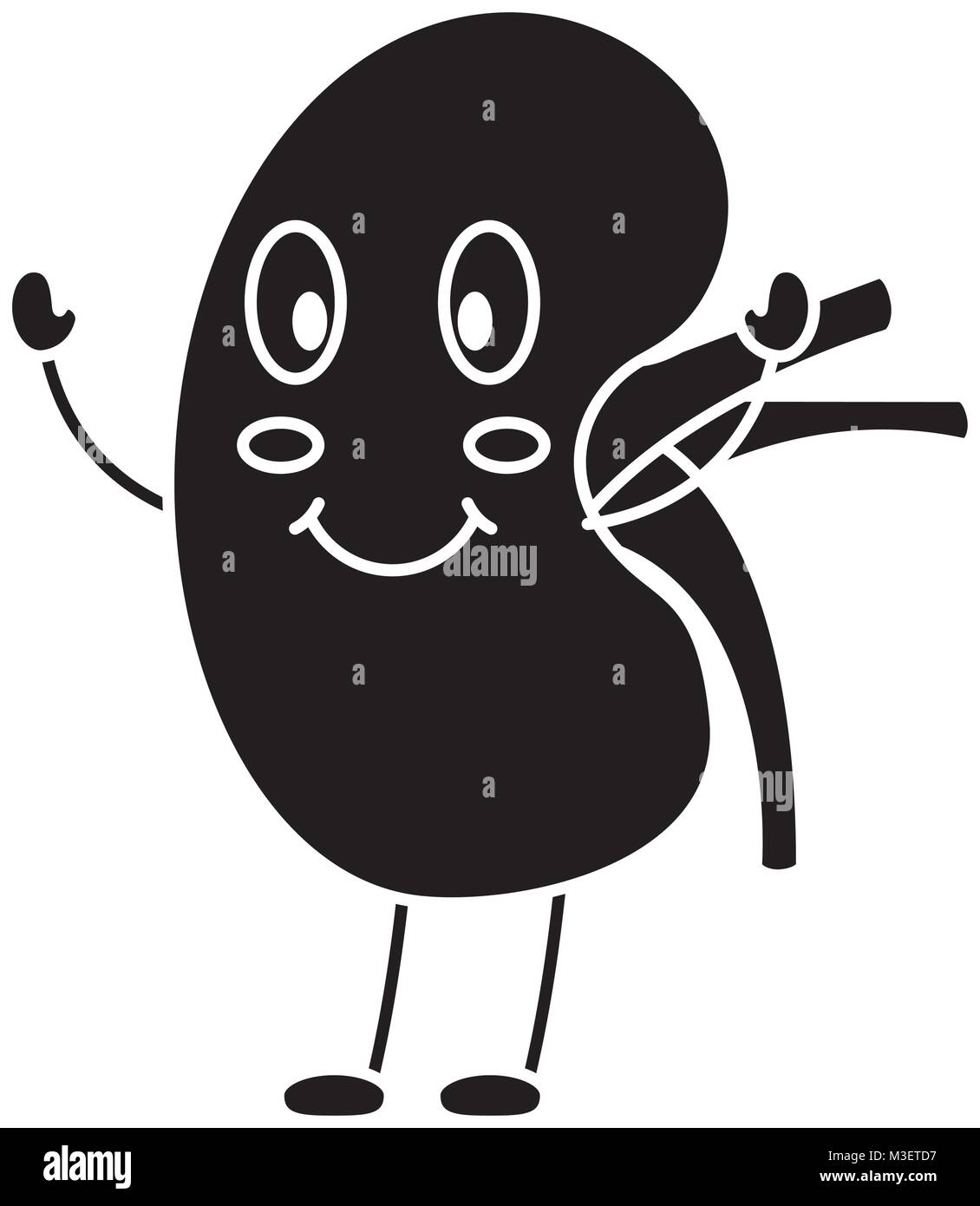 cartoon happy human kidney smiling character Stock Vector Image & Art ...