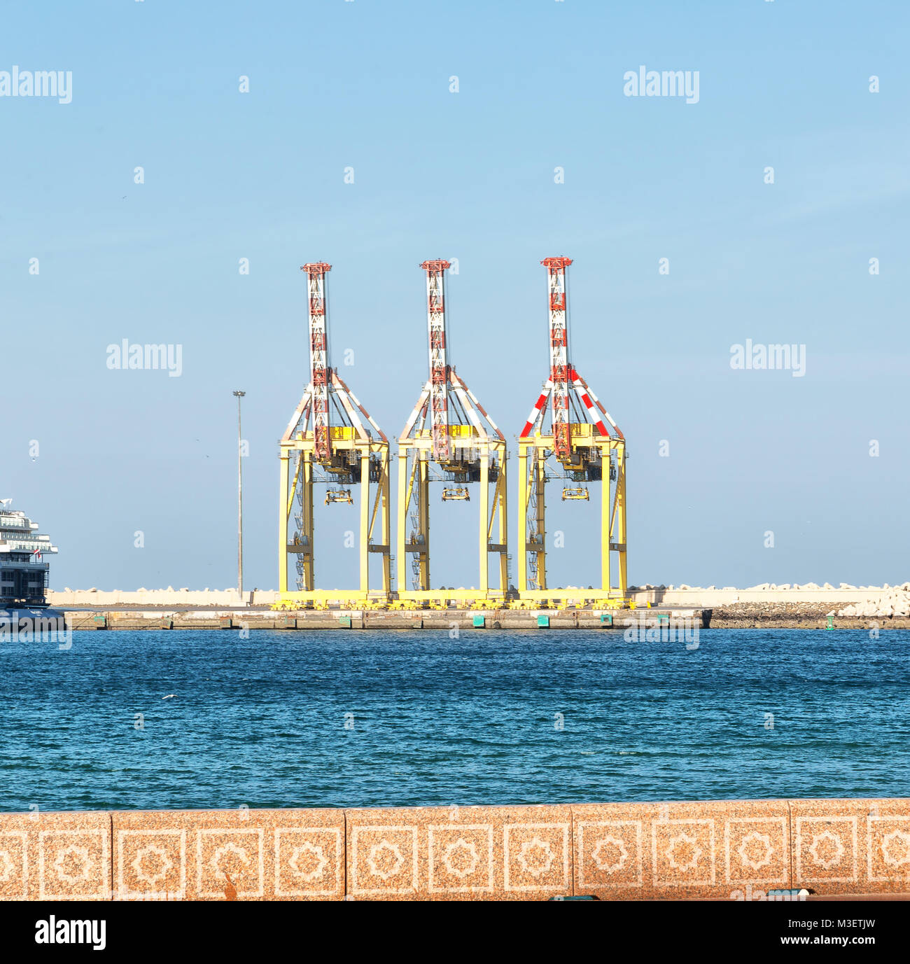 in oman muscar the port and the crane in the harbor near the sky Stock ...