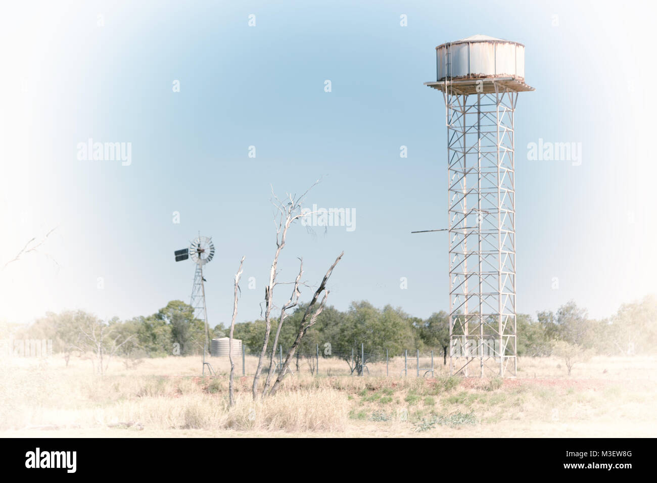 in australia the concept of remote in the outback with asphalt line and ...