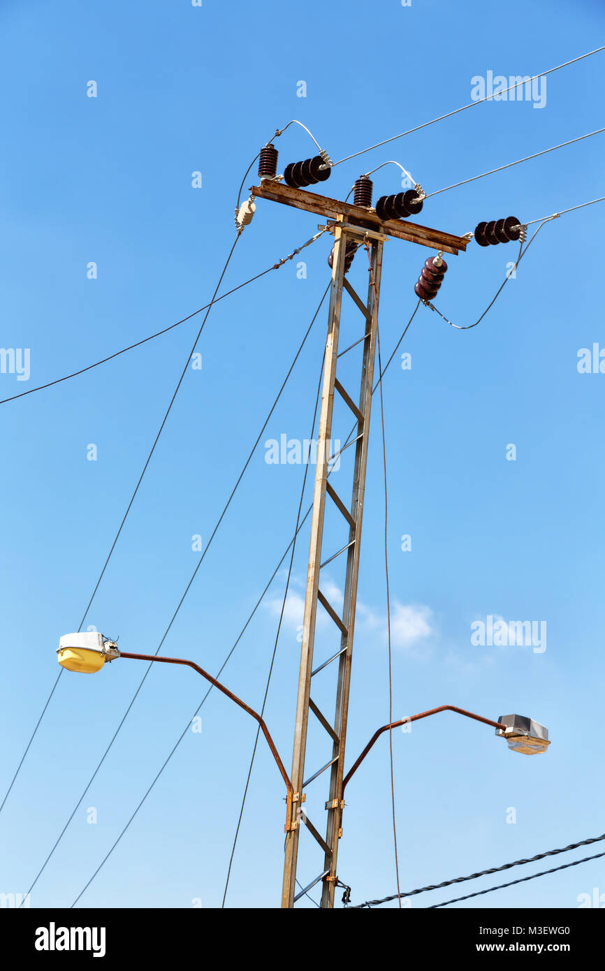 in australia the concept of power line with electrical pole in the ...