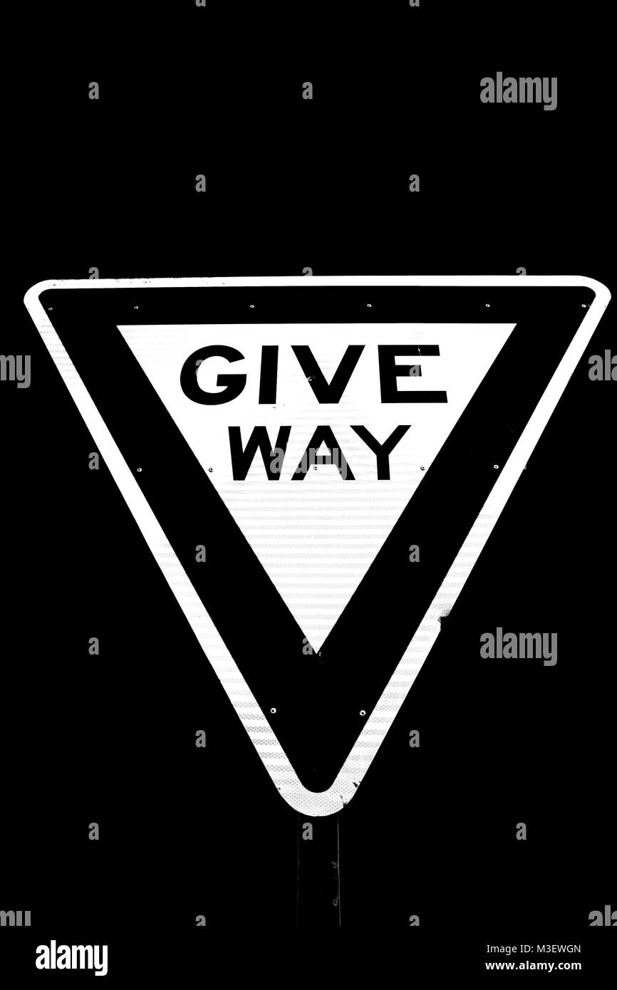in australia the road street signal of give way Stock Photo - Alamy