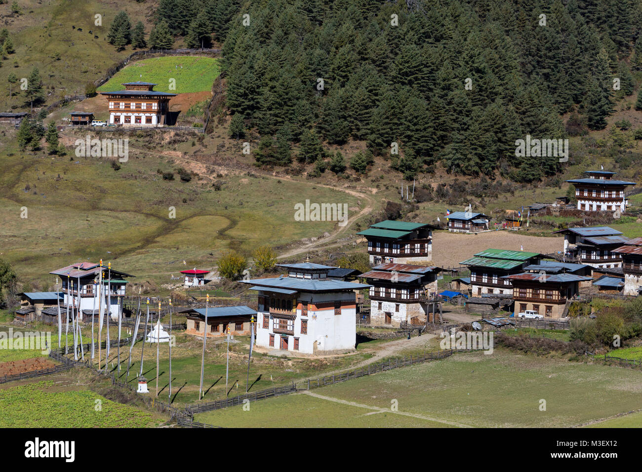 Phobjikha, Bhutan. Nyelung Drachagling Temple, Established 14th ...