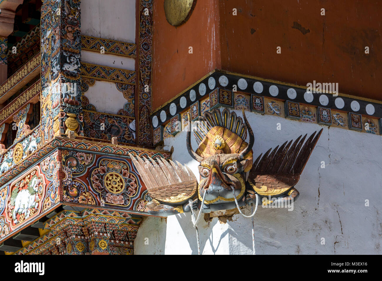 Phobjikha, Bhutan. Gangte Monastery (Goemba), Garuda Carving Stock ...