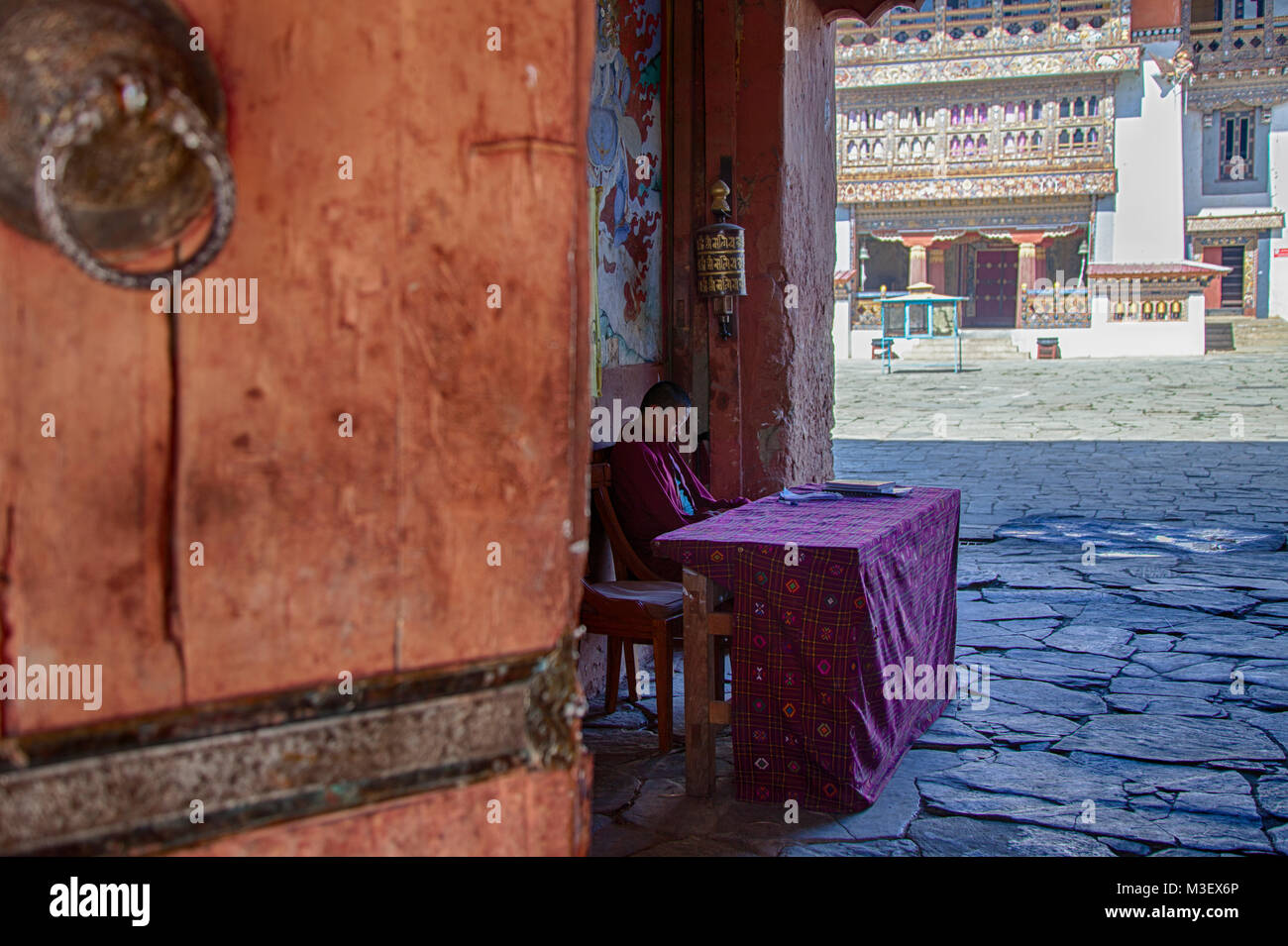 Phobjikha, Bhutan. Gangte Monastery (Goemba), Entrance to the Courtyard ...