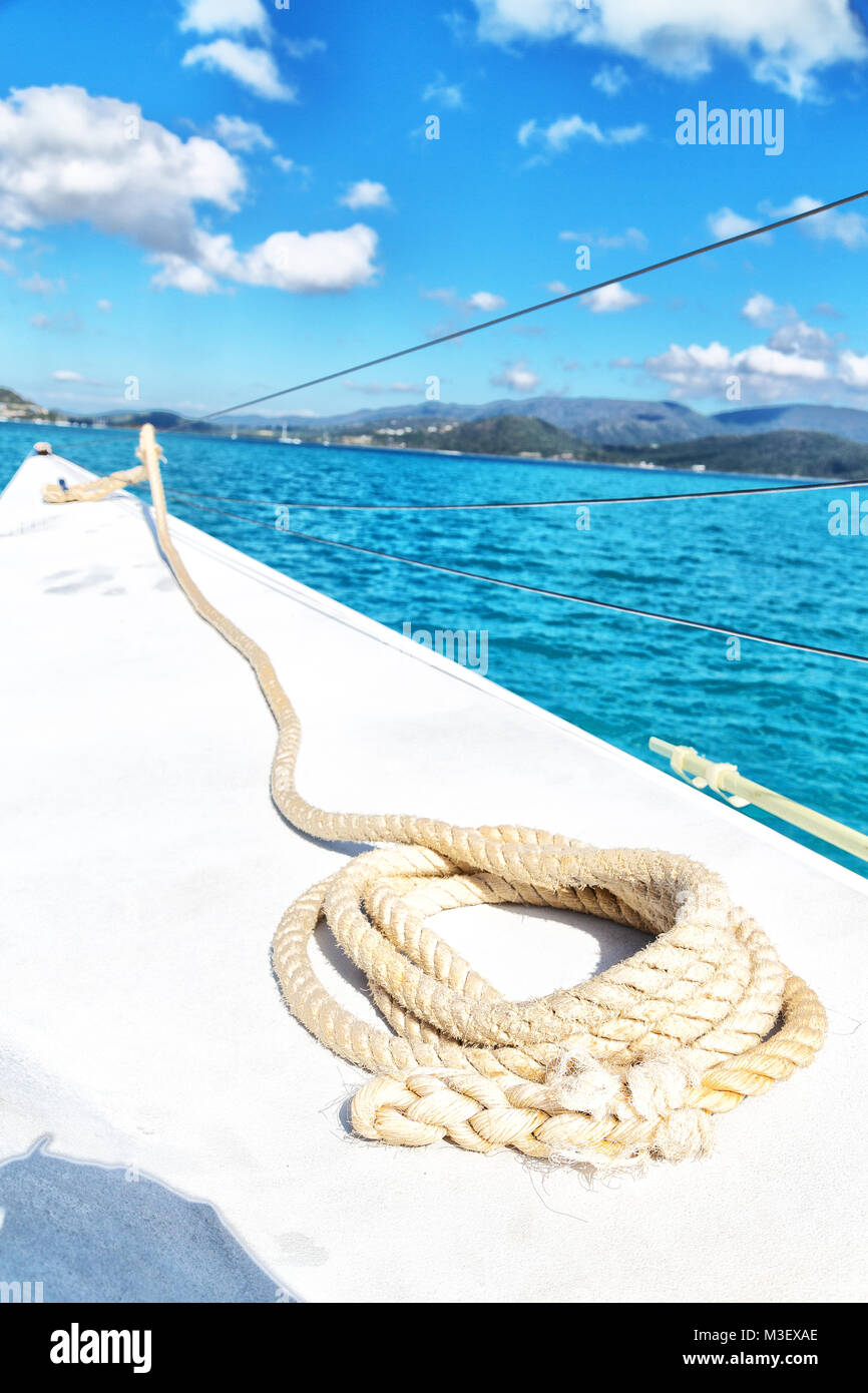 in australian catamaran a old rope in the sky like abstract concept ...