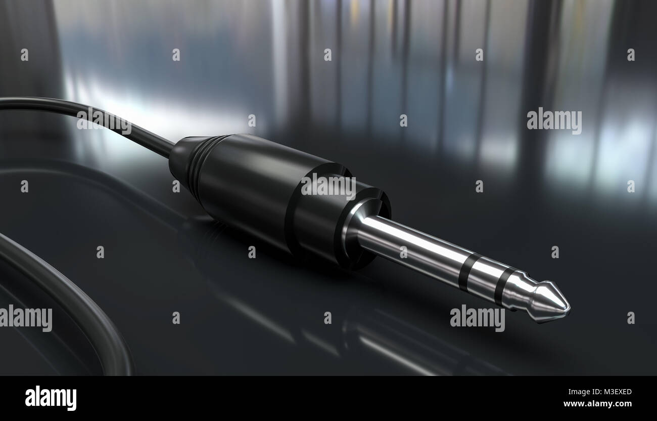 cable jack plug computer graphics rendering Stock Photo - Alamy