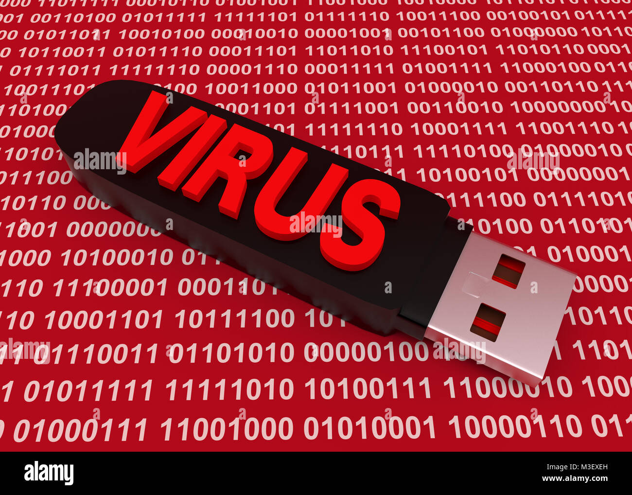USB key virus 3D illustration Stock Photo - Alamy