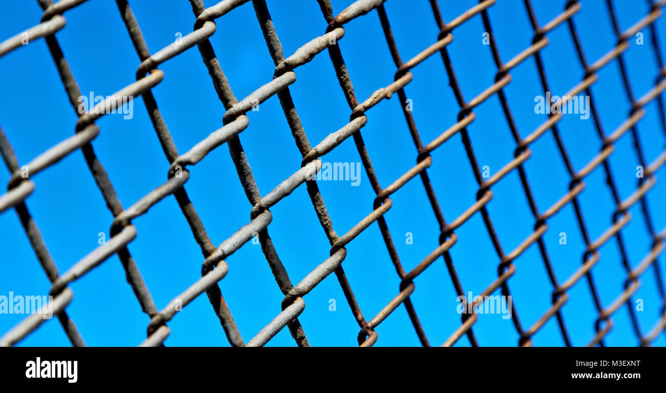 abstract texture of a metal grid surface like background in the sky ...
