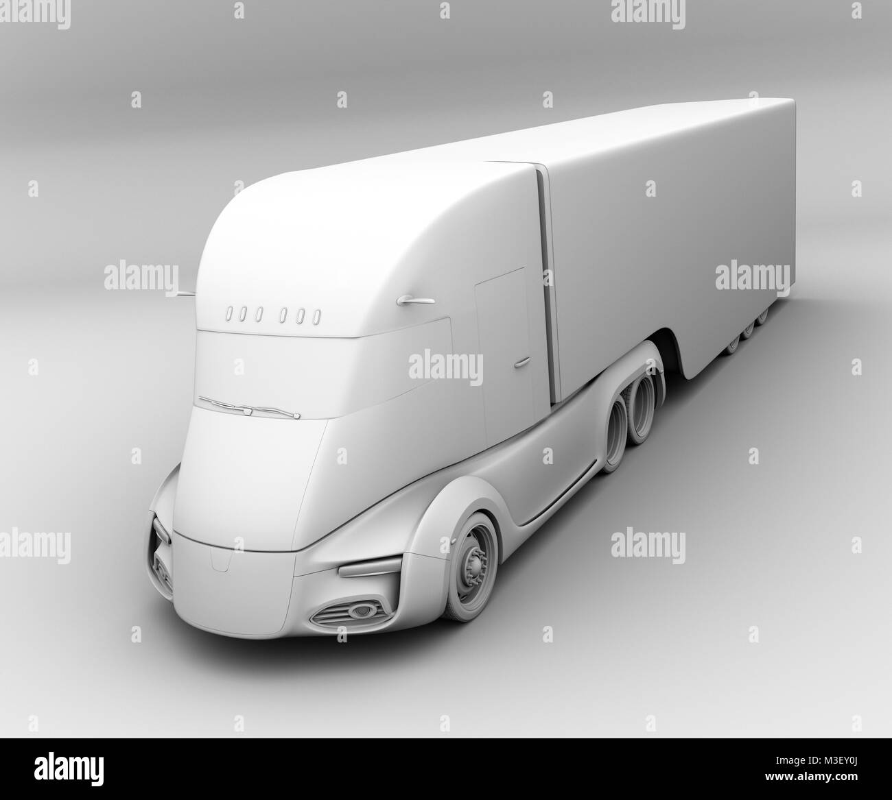 Clay model rendering of electric truck. 3D rendering image Stock Photo ...