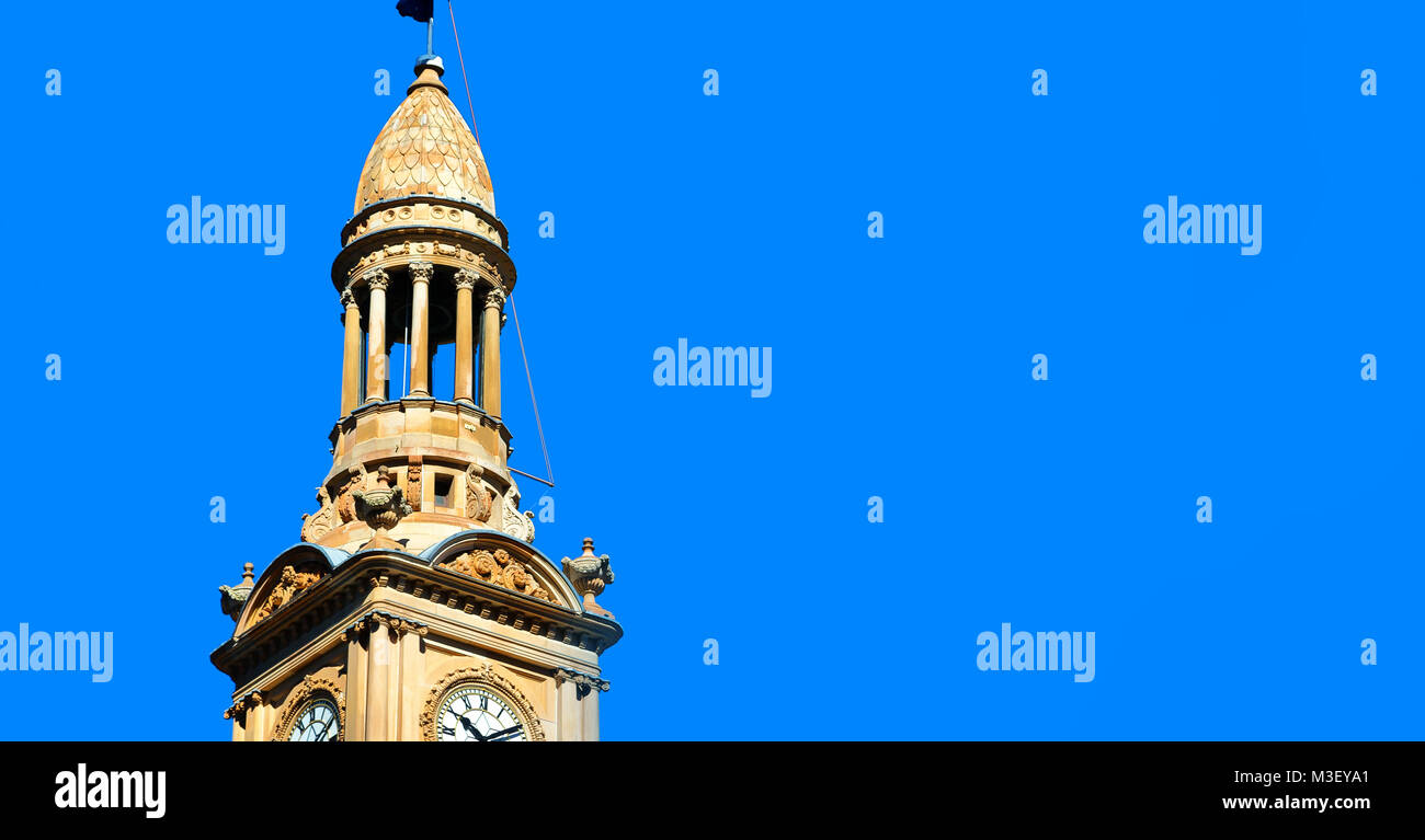 in australia sydney the antique clock tower in the sky Stock Photo - Alamy