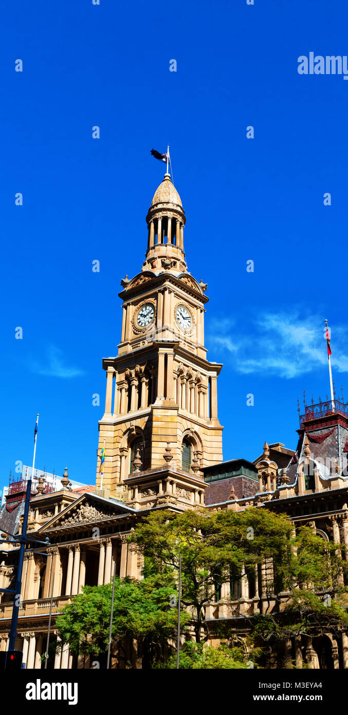 in australia sydney the antique clock tower in the sky Stock Photo - Alamy