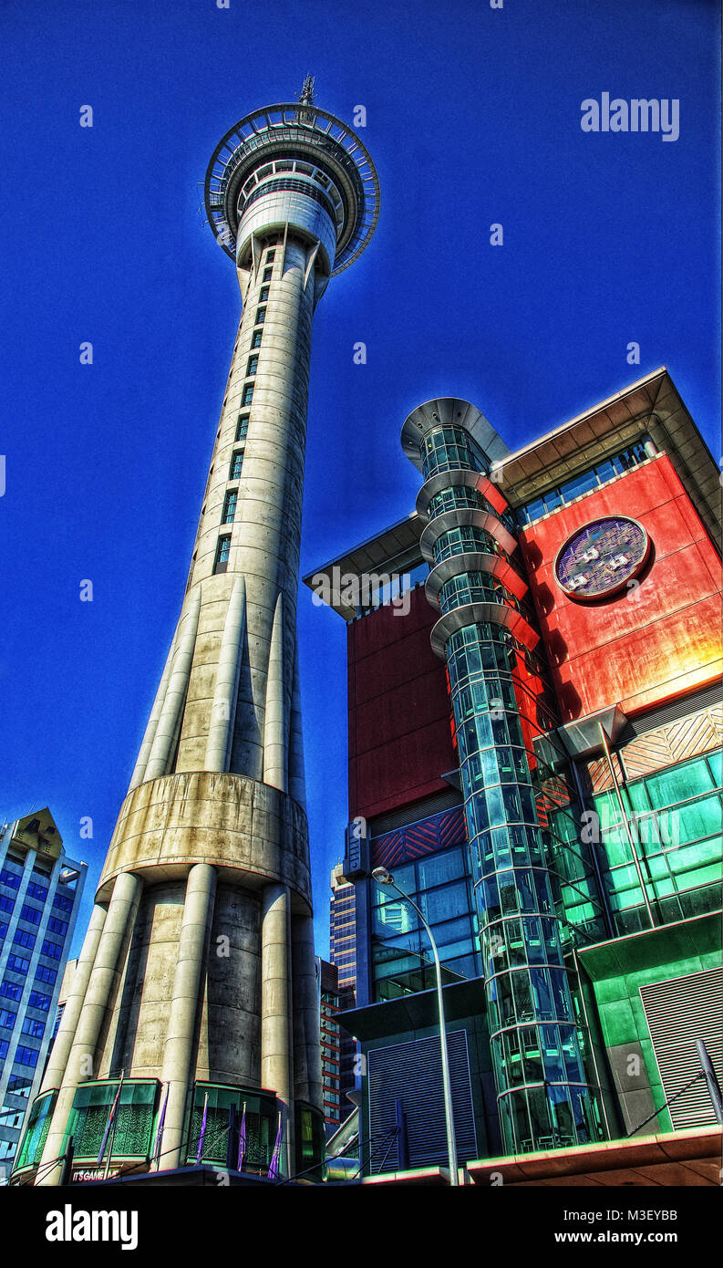 Auckland sky tower new zealand hi-res stock photography and images - Alamy