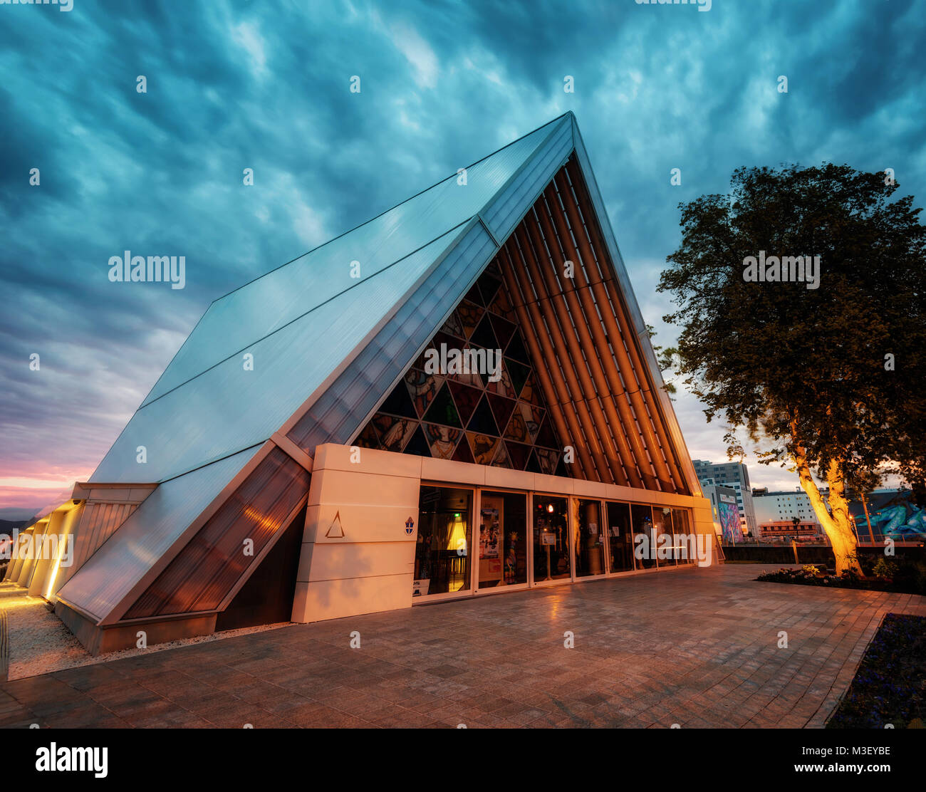 Stained glass window cardboard cathedral hi-res stock photography and ...